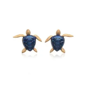 MILOU JEWELRY Navy Sea Turtle Earrings - Blue