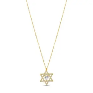 SHYMI Star Of David With Center Heart - Gold