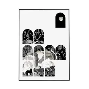 ABI OVERLAND JERSEY Peeking Through Art Print S - Black