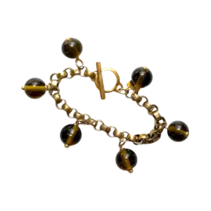 SCCOLLECTION Olive Bead & Chain Bracelet - Green