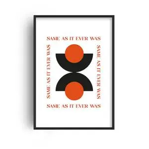 FANCLUB Black / Red Same As It Ever Was Music Retro Abstract Art Print - Black/red