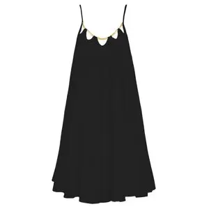 ALINA CERNATESCU Nevara Short Wide Skirted Silk Dress With Metallic Details