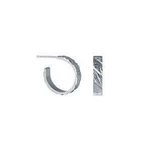EDGE ONLY Rugged Hoop Earrings Sterling - Silver