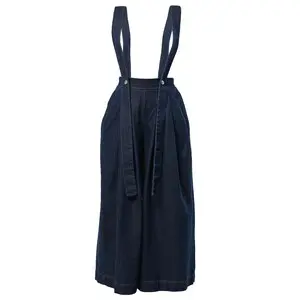 METAMORPHOZA Full-length Wide-leg Dark Denim Pants - Blue