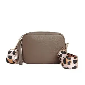 BETSY & FLOSS Crossbody Bag With Tassel And Patterned Strap - Brown