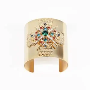 ADDICTED2 Gold / Blue / Red Croce Del Sud Bracelet Gold Plated With Crystals - Gold/blue/red