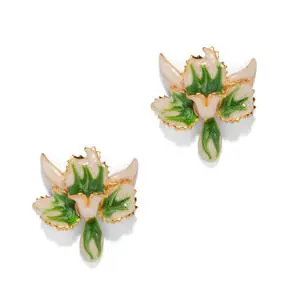 THE PINK REEF Tiny Jade Orchid Earring - Green