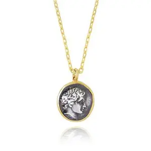 ECE LONDON Gold / Grey The Chariots Coin Necklace - Gold/grey