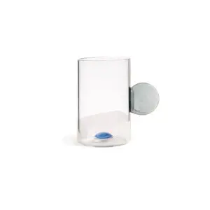 And Jacob Small Glass Coffee Cup With Circle Handle - Grey