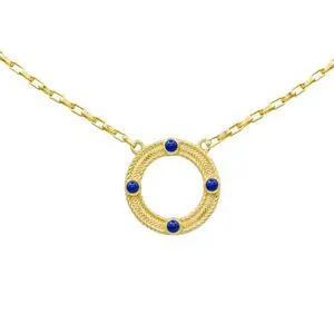 MARCIA MORAN Aspen Open Circle Necklace In Lapis - Green