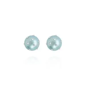 SAULE LABEL Gaia Jet Petite Earrings In Aqua - Blue