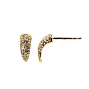 VICSTONENYC FINE JEWELRY Horn Stud Earrings - Gold