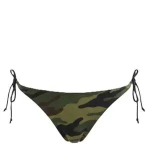 BRASINI SWIMWEAR Copa Tie Side Thong Bikini Bottom Camoflage - Black