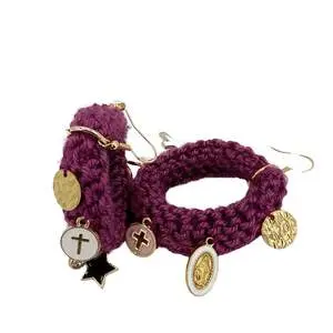 HILO DE MAR Drop Earrings Wine - Red