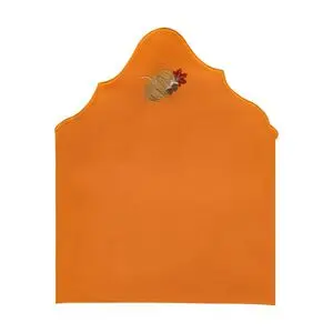 KM HOME COLLECTION Pumpkin Embroidery Cotton Napkin Set Of 2 - Orange