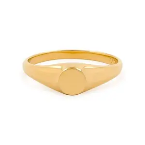 Côté Caché Petite Round Pinky Signet Ring - Gold