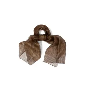 Saachi Silk Sparkle Wrap Scarf - Brown