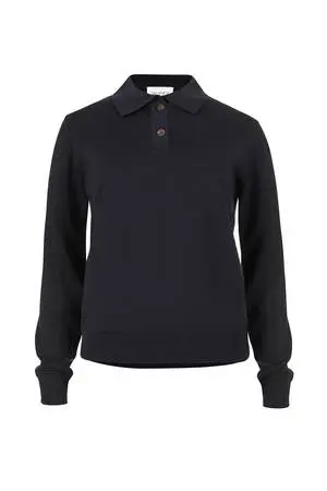 SALANIDA Galante 100% Merino Polo Top - Black