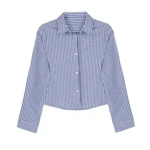 YORSTRULY Mini Shirt Poplin Cropped Shirt - Blue