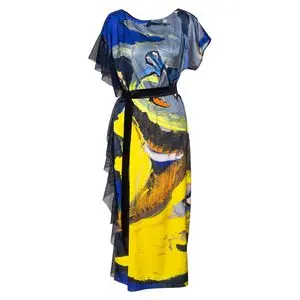 ARTISTA Bird Printed Maxi Dress - Blue