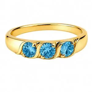 BELINDA JEWELZ Swiss Vintage Birthstone Ring - Blue