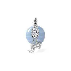 FREQNC ATELIER Ouroboros Charm Lace Agate Throat Chakra - Blue