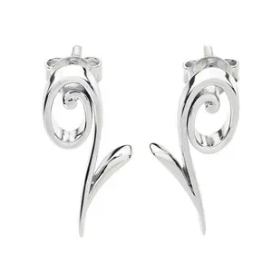 LUCY QUARTERMAINE Solid Sterling Q Studs - Silver