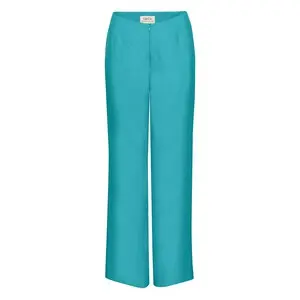GINTA Silk & Linen Blend Wide Leg Pants