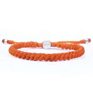 HARBOUR UK Dartmoor Chunky Silver Rope Bracelet - Orange