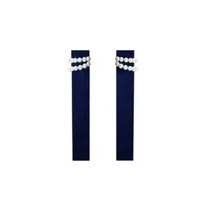 NUR KARAATA Eternal Pearl Navy Gloves - Blue