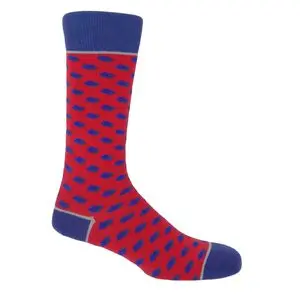 PEPER HAROW - MADE IN ENGLAND Scarlet Disruption Socks - Red