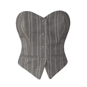 VESTIAIRE D'UN OISEAU LIBRE Stripes Wool Corset - Grey