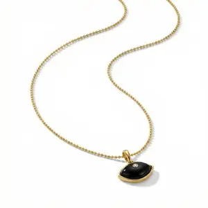 HEATHER HAWKINS Evil Eye Onyx Pendant Necklace - Black