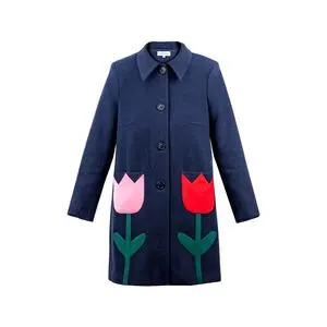 GUILLAUME ALEXANDRE Tulips Pocketed Car Coat - Blue