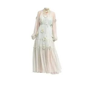 TANTRA SPAIN SL Semi-sheer Floral Maxi Dress With Ruffles - Green