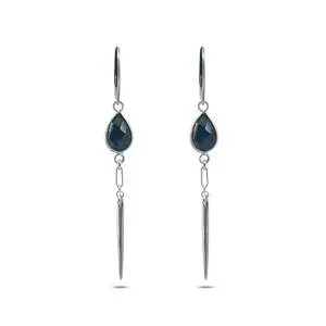 GREYEWOLFE Silver / Black Sterling Silver Black Spinel Stunners - Silver/black