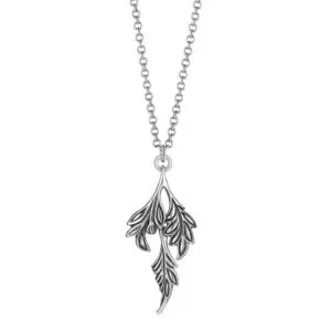 UNALOE L'avana Sterling Leaf Pendant Necklace - Silver