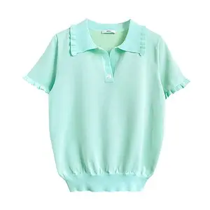 ARTO. Sunshine Lightweight Ruffles Polo Top