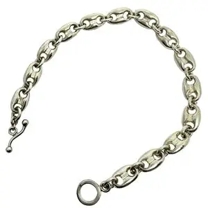 TG-JEWELLERY BY TAMARA GERVASIO Anchor Links Bracelet With Wave T-bar – Sterling - Silver