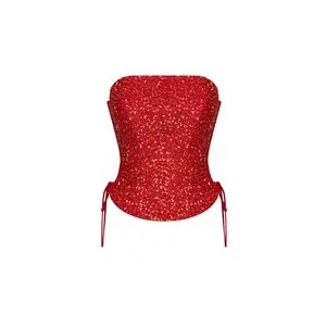 ELSAVA Riva Sequin Corset - Red