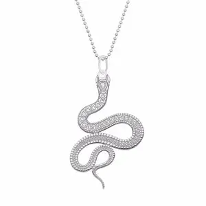 CARTERGORE Medium Snake Pendant Necklace - Silver