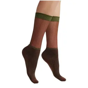 HIGH HEEL JUNGLE BY KATHRYN EISMAN Brown / Red Glitter Dance Socks Red Brown - Brown/red