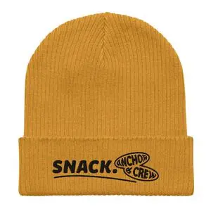 ANCHOR & CREW Mustard Snack Gen. Organic Cotton Embroidered Beanie - Yellow
