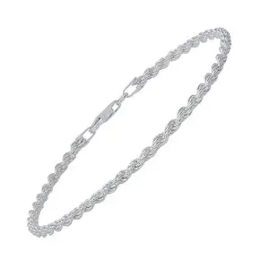 KYLIE HARPER 8.5" Italian Diamond-cut Rope Chain Bracelet In Sterling - Silver