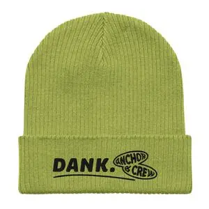 ANCHOR & CREW Leaf Dank Gen. Organic Cotton Embroidered Beanie - Green