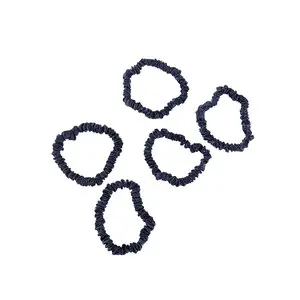 SOFT STROKES SILK Pure Mulberry Silk Skinny Scrunchie Set Of Five In Navy - Blue