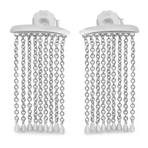 LUCY QUARTERMAINE Solid Sterling Waterfall Rain Earrings - Silver