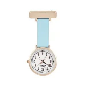 BERMUDA WATCH COMPANY Annie Apple Rose Gold/pearl/ Leather Nurse Fob Watch - Blue