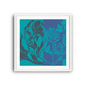 RICHARD ALLAN LONDON Blue / Grey Blue Aster Art Print - Blue/grey