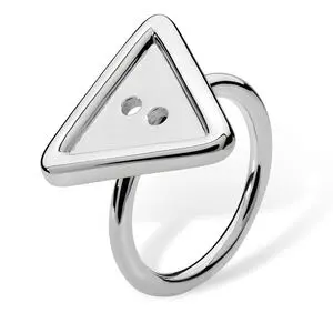 LUCY QUARTERMAINE Button Triangle Ring - Silver